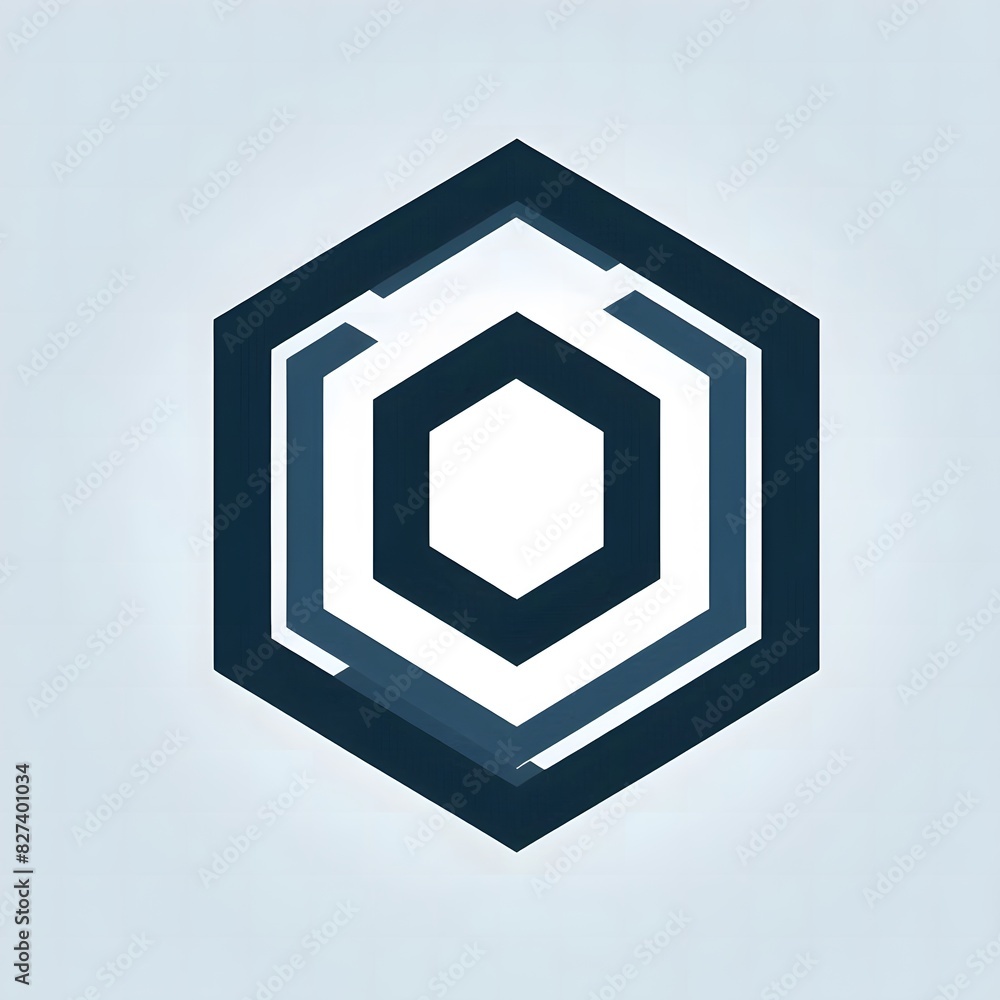 AI Generate of Logo Concept Design Vector Icon of Geometric Shape Hexagonal in Random Color and ...