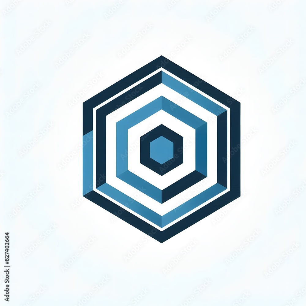 AI Generate of Logo Concept Design Vector Icon of Geometric Shape Hexagonal in Random Color and ...