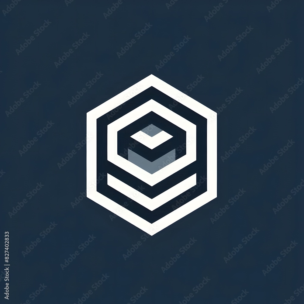AI Generate of Logo Concept Design Vector Icon of Geometric Shape Hexagonal in Random Color and ...