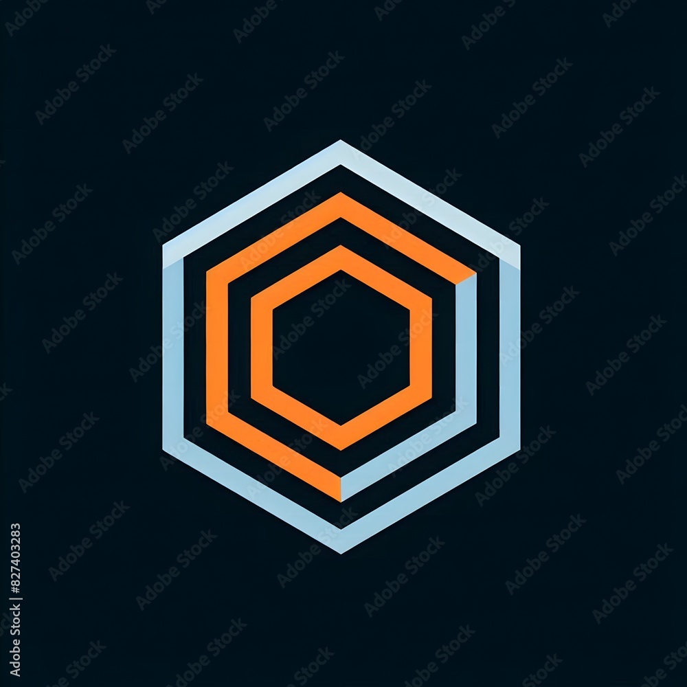 AI Generate of Logo Concept Design Vector Icon of Geometric Shape Hexagonal in Random Color and ...