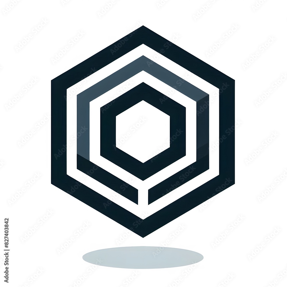 AI Generate of Logo Concept Design Vector Icon of Geometric Shape Hexagonal in Random Color and ...