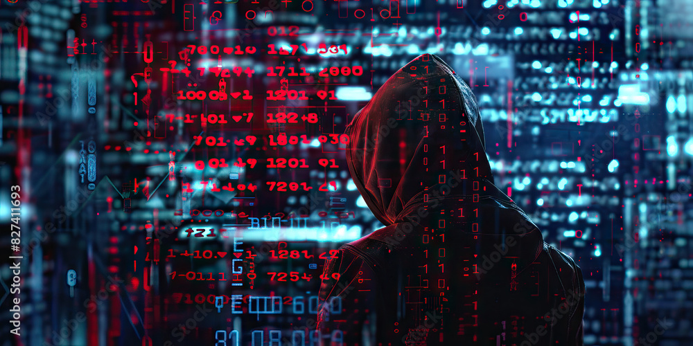 Ransomware: A visual representation of a ransomware attack, where malicious software encrypts a ...