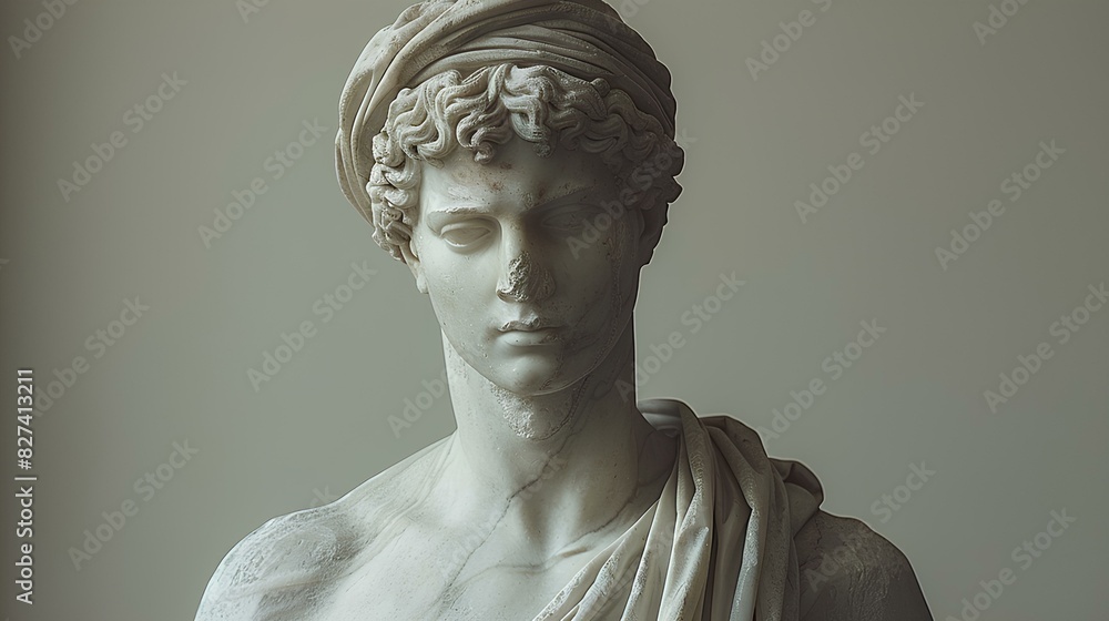 Ancient Greek statue of an ancient Roman senator in marble. Ancient ...