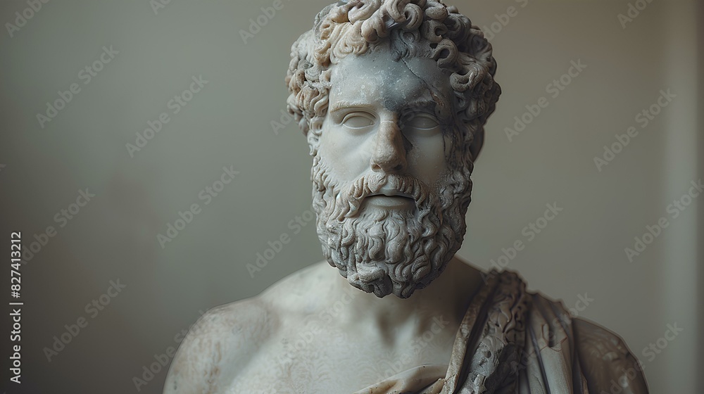 Ancient Greek statue of an ancient Roman senator in marble. Ancient ...