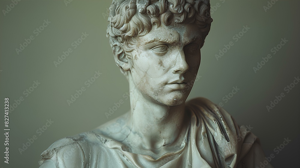 Ancient Greek statue of an ancient Roman senator in marble. Ancient ...