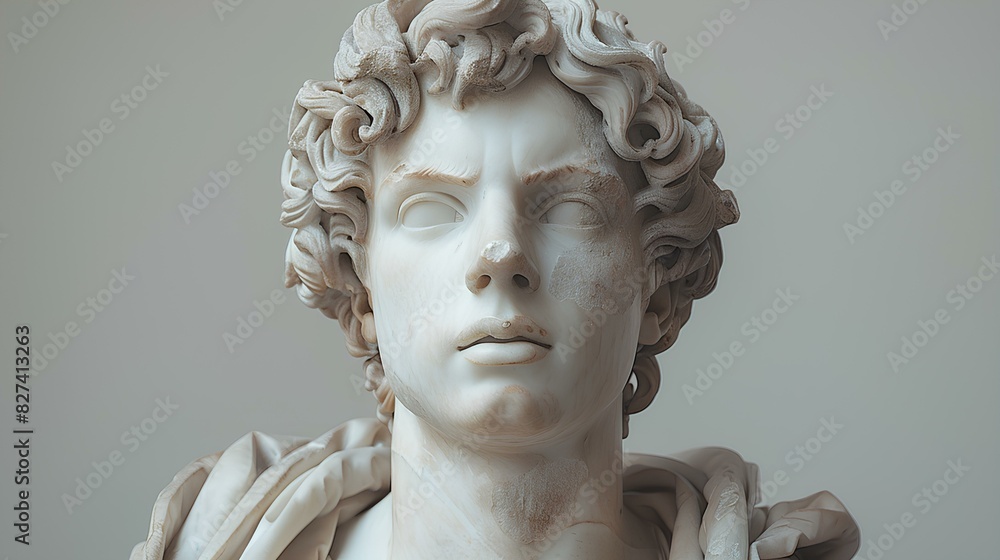 Ancient Greek statue of an ancient Roman senator in marble. Ancient ...