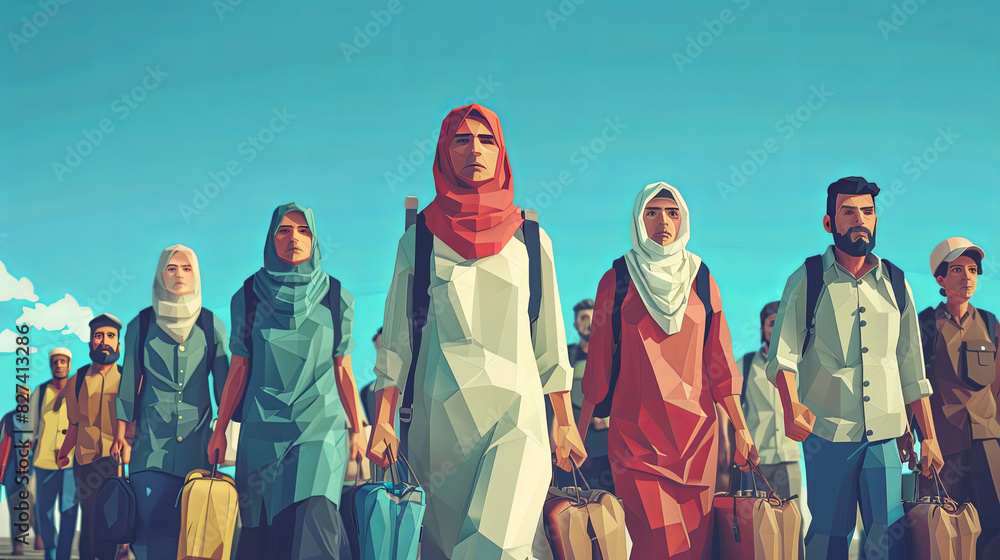 global refugee crisis infographic flat design front view World Refugee ...