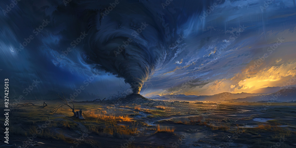 Tornado Formation: A dramatic image capturing the formation of a ...