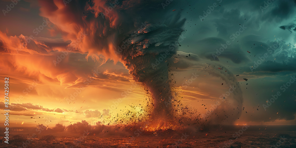 Tornado Formation: A dramatic image capturing the formation of a ...