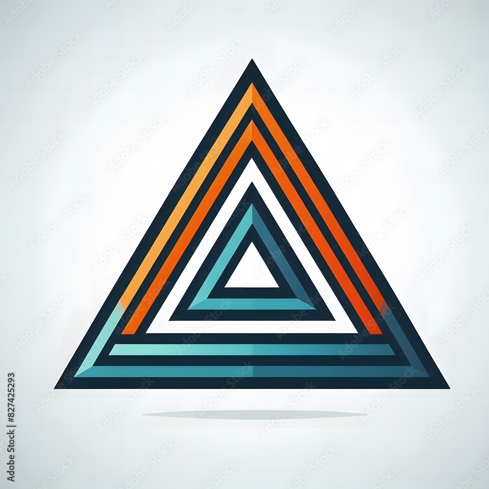 AI Generate of Logo Concept Design Vector Icon of Geometric Shape Triangle Pyramid in Random ...
