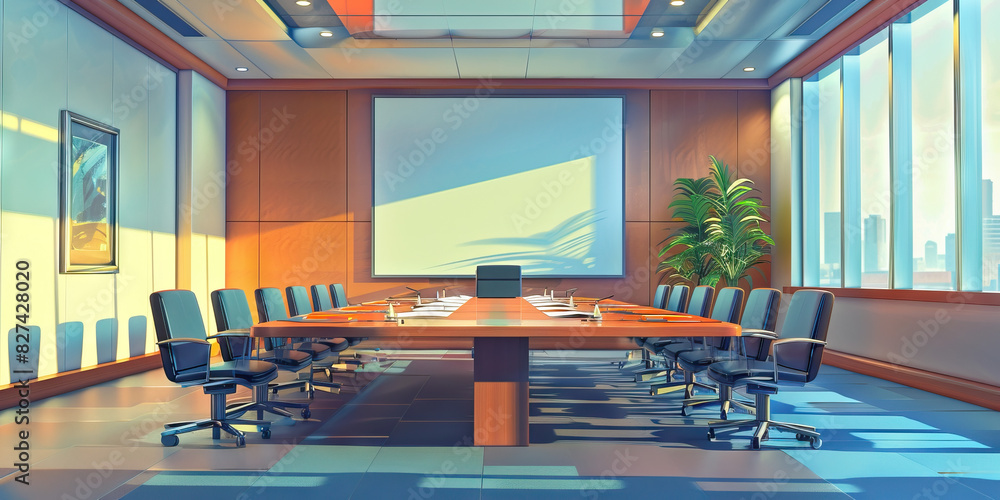 Corporate Meeting Room: A modern and sleek meeting room set up for a ...