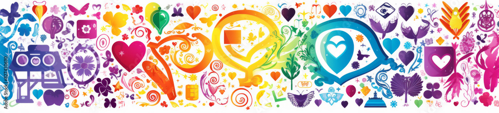 LGBTQ wallpaper showcasing a collage of LGBTQ symbols, such as the ...