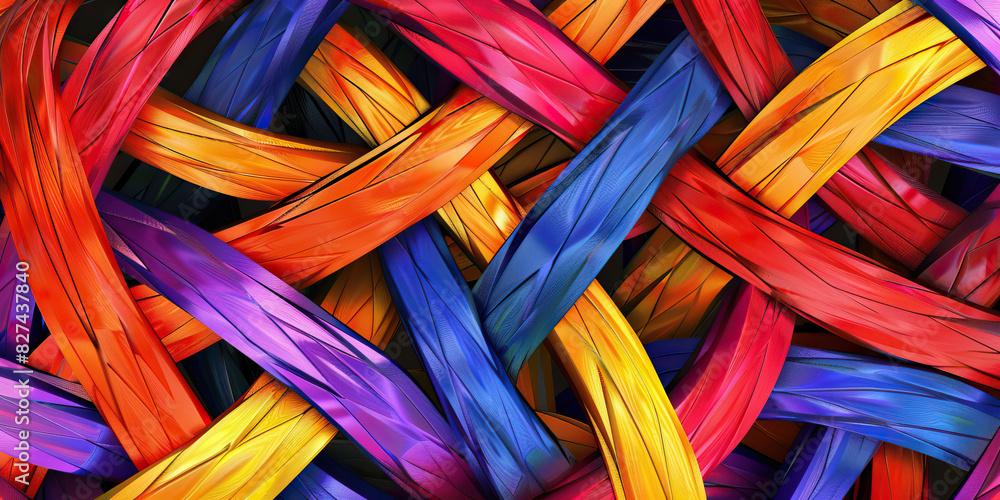 Whimsical Weave: Interlocking lines and shapes in a woven pattern ...