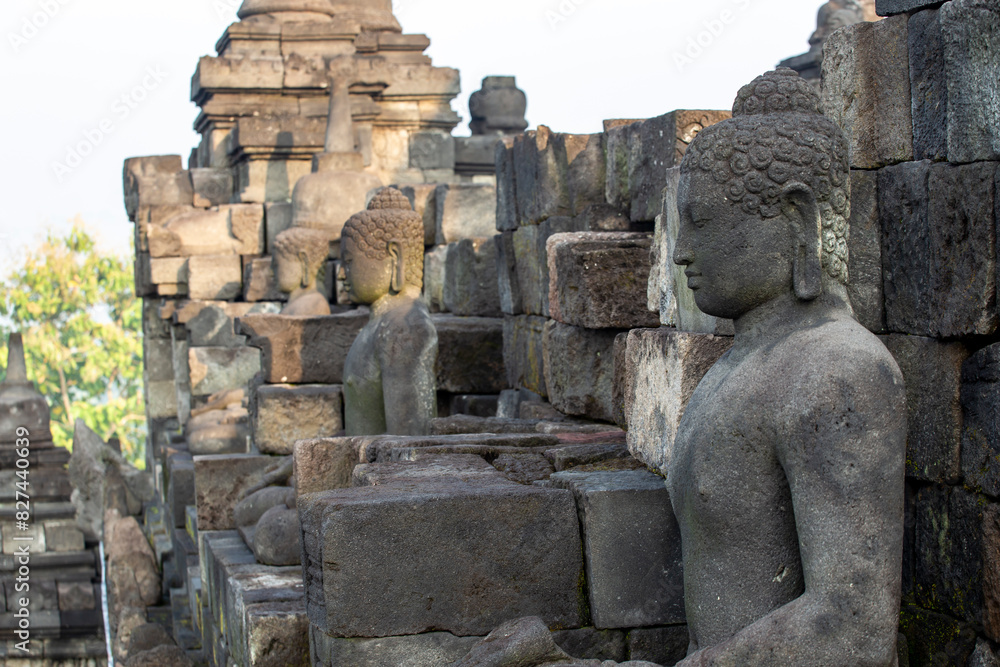 Buddha Statue At Borobudur Temple In Central Java, Indonesia. The Borobudur Temple Compounds Is ...