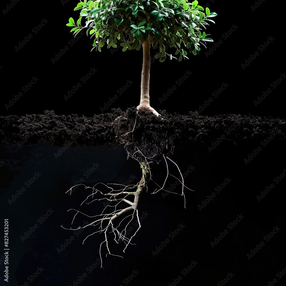 ภาพประกอบสต็อก Inverted Life: Topiary Tree of Life Growing Upside Down ...