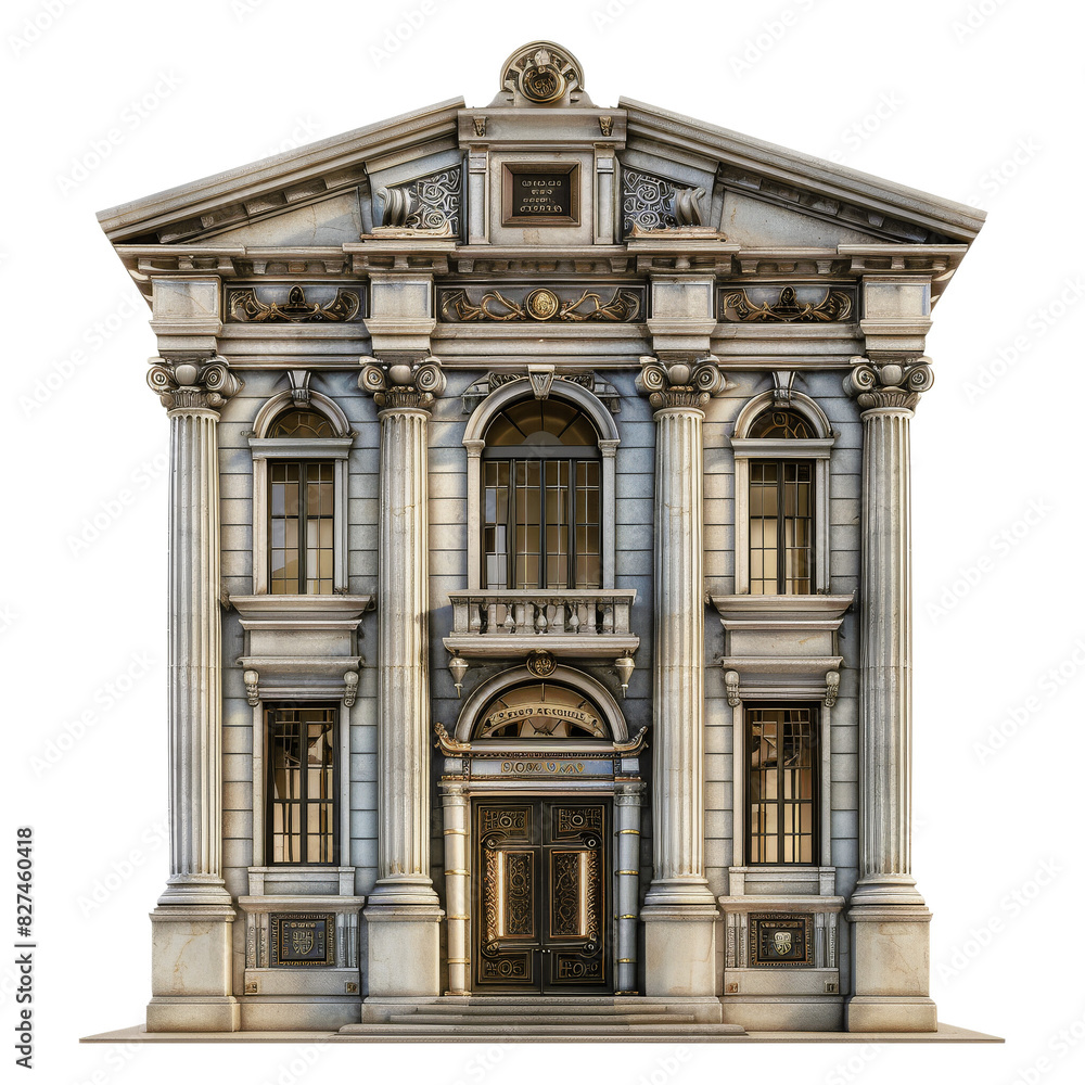 Elegant neoclassical building with ornate architectural details, tall ...