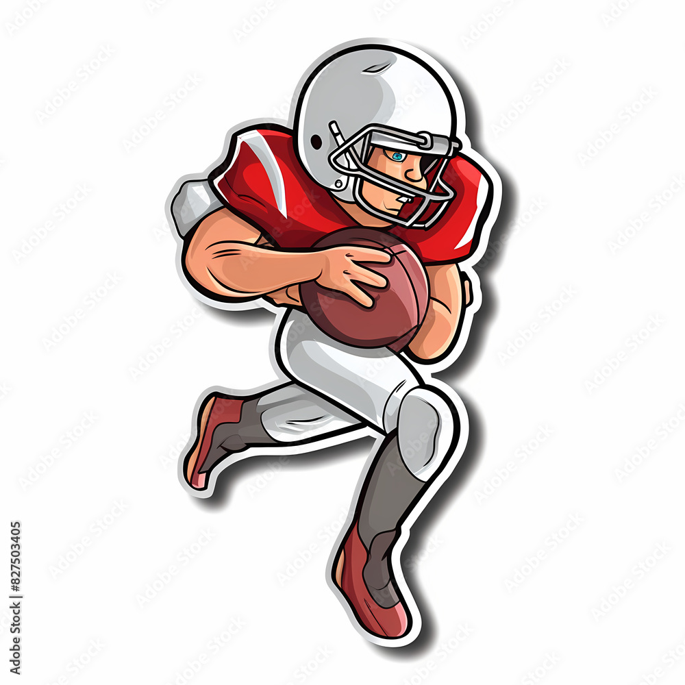 American Football Player with Ball in field,Cartoon quarterback picture ...