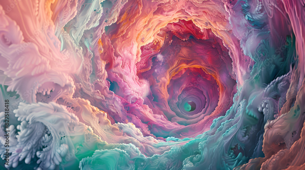 A Mesmerizing Fractal Design With Spirals In A Kaleidoscope Of Neon Colors Exuding A Sense Of