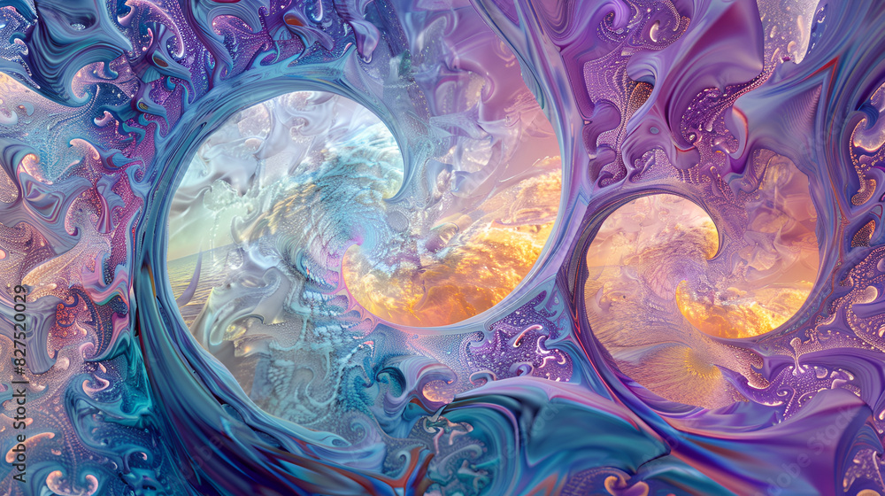 A Mesmerizing Fractal Design With Spirals In A Kaleidoscope Of Neon Colors Exuding A Sense Of