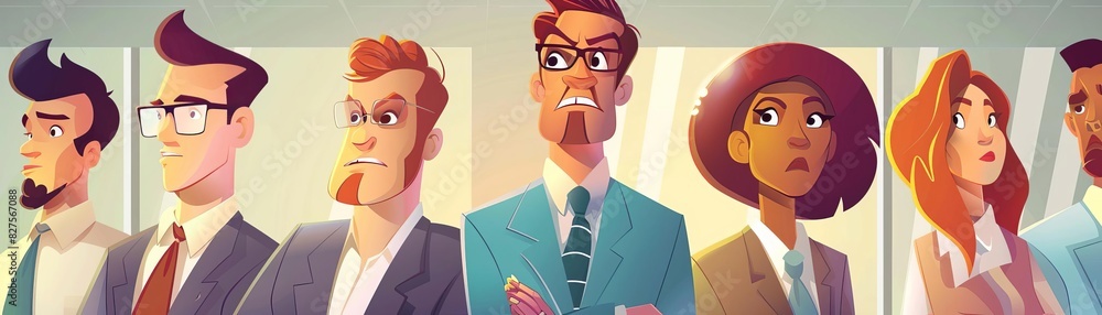 Rudeness in business team vector illustrations set Bad job, adverse ...