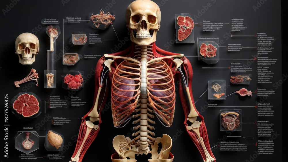 This is an educational poster depicting the human circulatory system ...