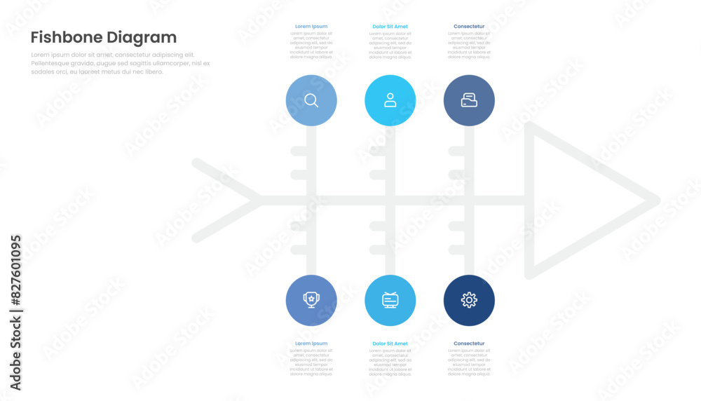 Infographic Fishbone diagram template design Stock Vector | Adobe Stock