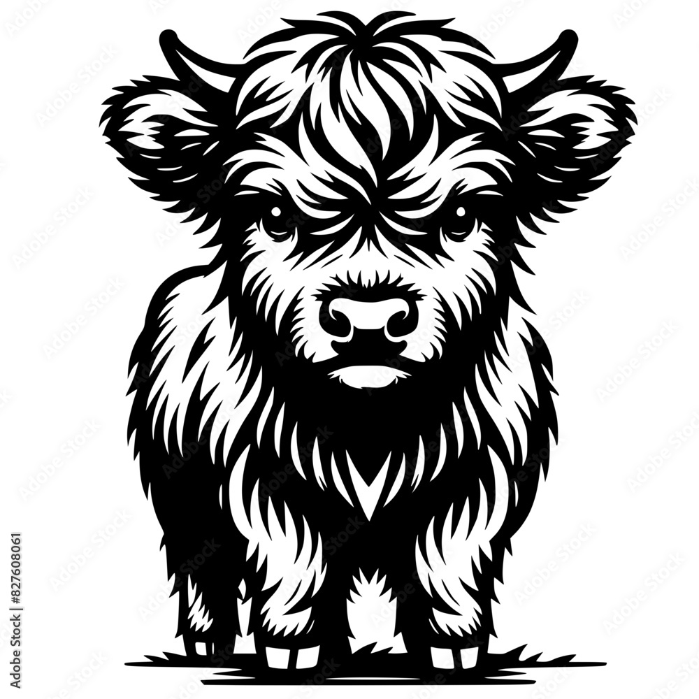Cute Highland Cow Svg, Baby Cow Svg, Cow Png, Farm Animal SVG ...