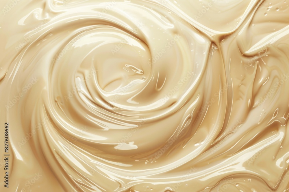 A swirl of creamy white paint with a slight yellow tint. The swirl is ...