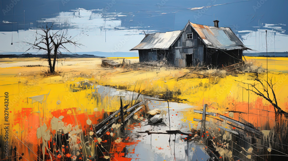 Beautiful Fields Of Plains Ink Drawing Landscape Background Stock ...