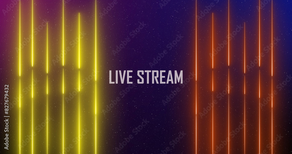 Live Streaming Background Frame - Animated Neon Overlay Template ...