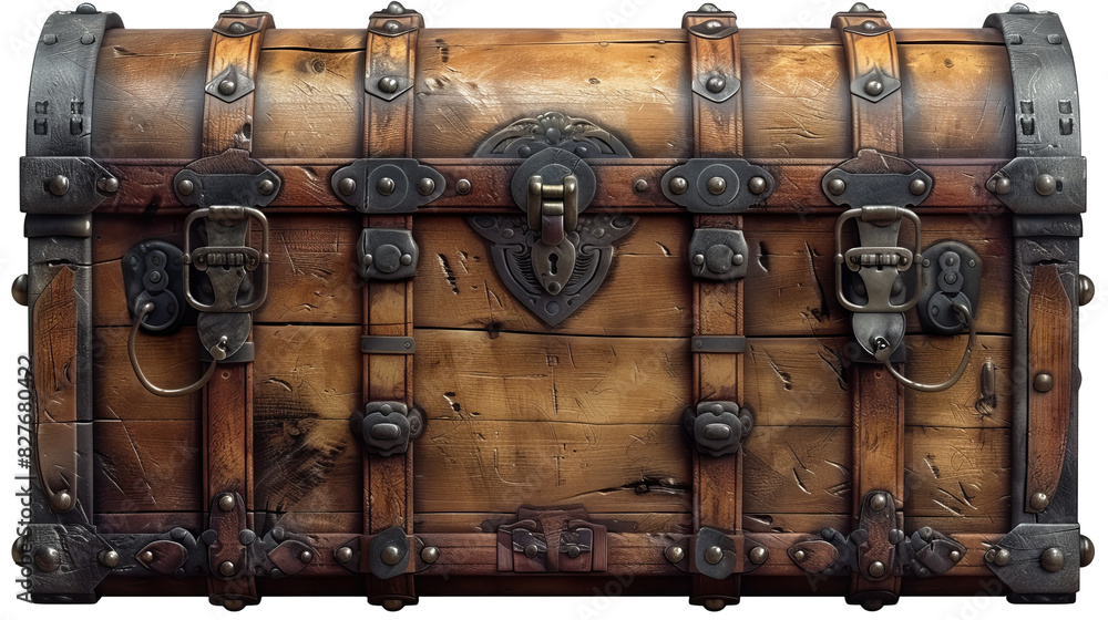 Prize chest isolated solid white background, without shadow, single ...