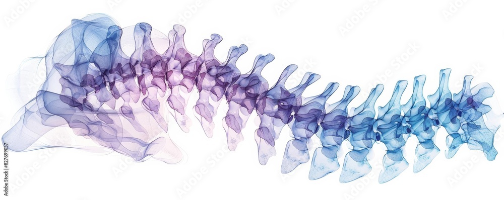 Xray of the full spinal column, clear view of vertebrae, orthopedic use ...