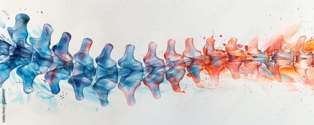 Xray of the full spinal column, clear view of vertebrae, orthopedic use ...