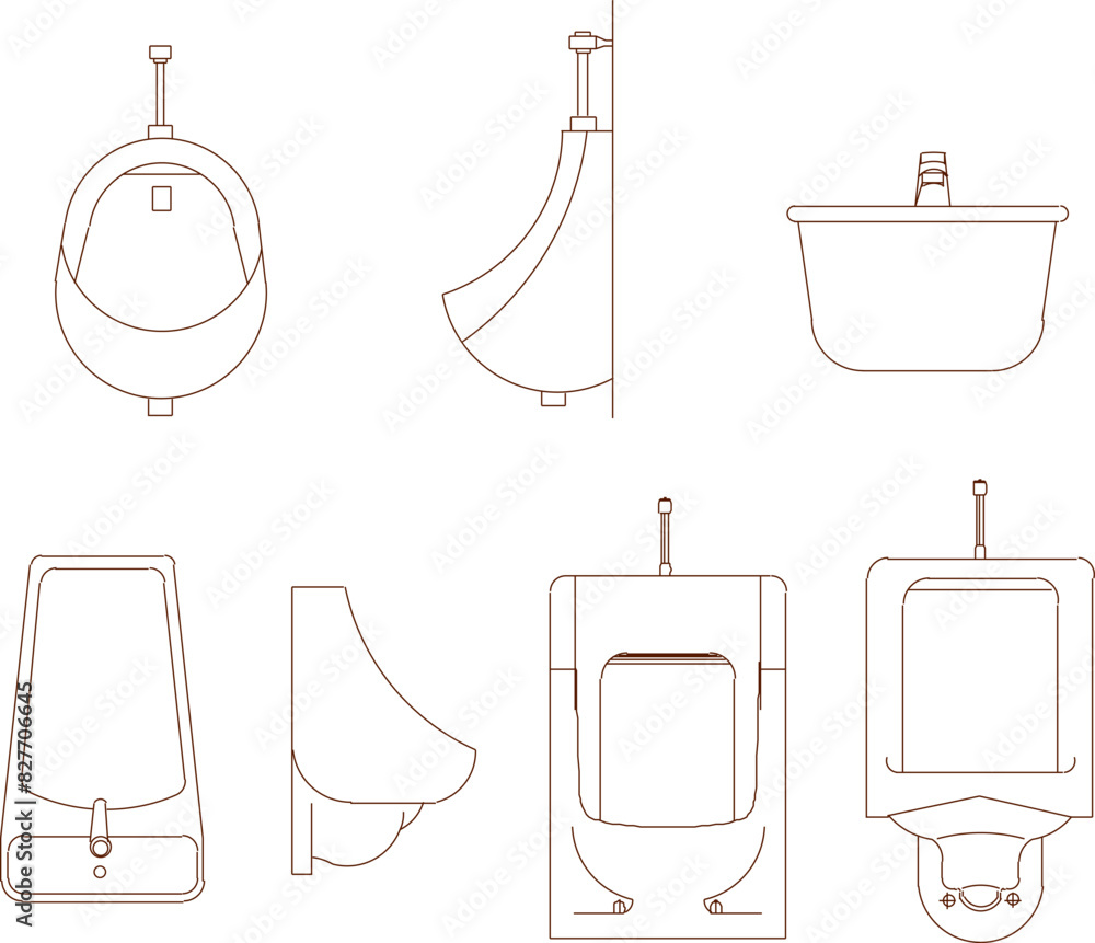 Sketch illustration vector drawing design bathroom accessories ...