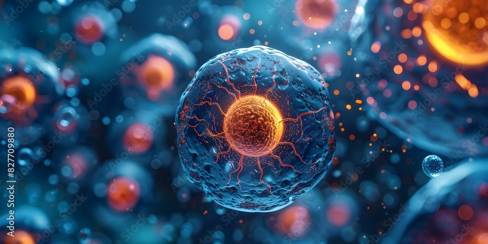 Microscopic view of cellular therapy for body regeneration and stem ...