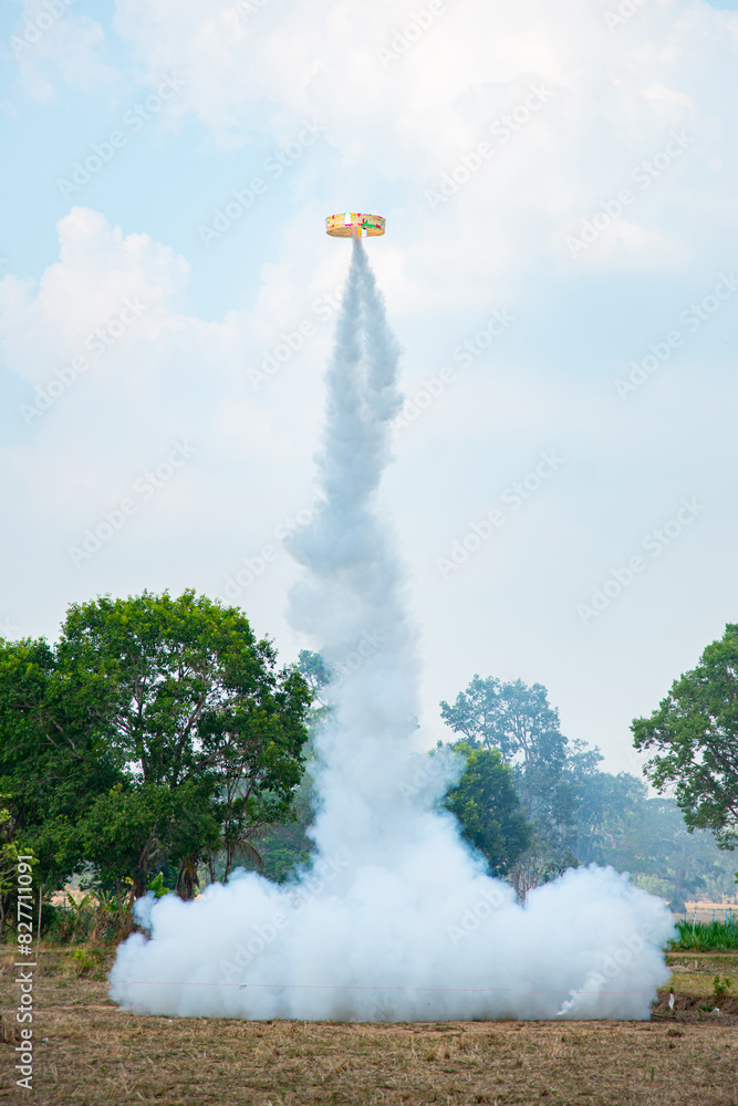 Amazing Thailand. The tradition of lighting rockets up high in the ...
