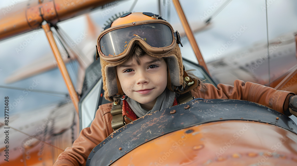 Child flying in airplane. flight with kids isolated on white background ...