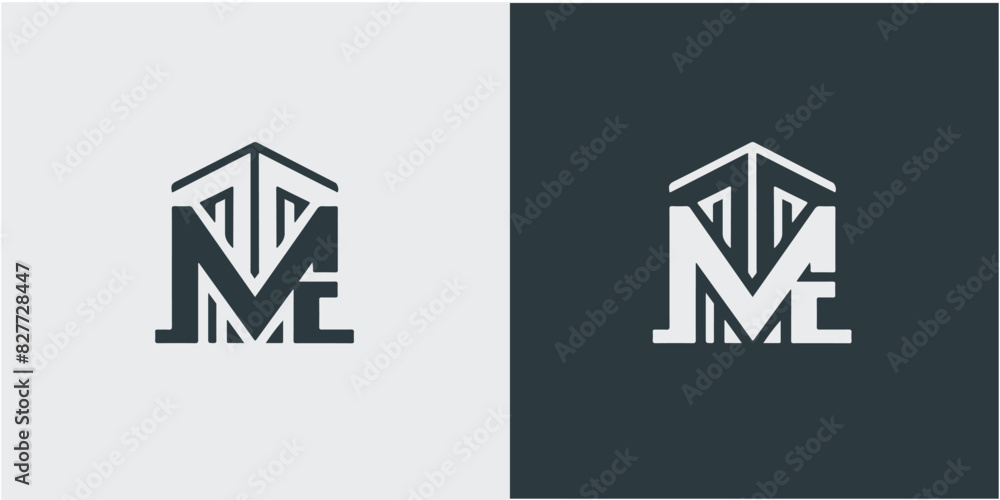 Letter M E Logo Design with building Element Creative vector ...