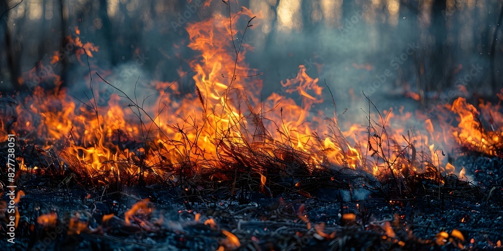 Brief Controlled Fire Quickly Extinguished by Professionals. Concept ...