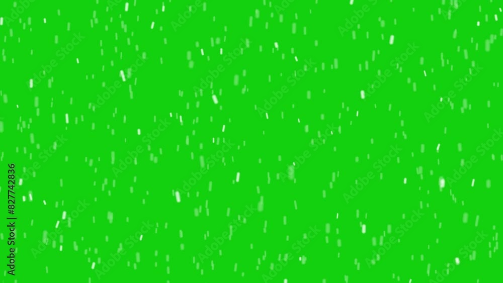 Isolated falling winter snow on green screen. Big and small realistic ...