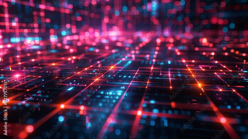 Digital Gridlines: High-tech gridlines with glowing intersections. Use ...