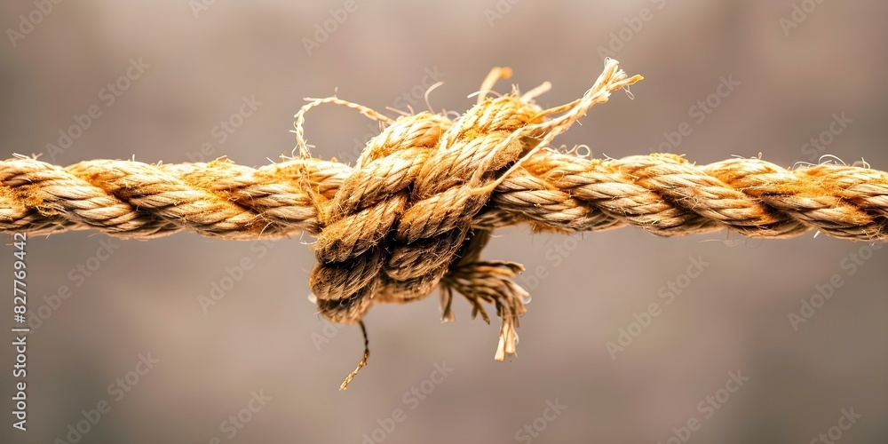 Frayed rope symbolizes broken connection illustrating feelings of ...