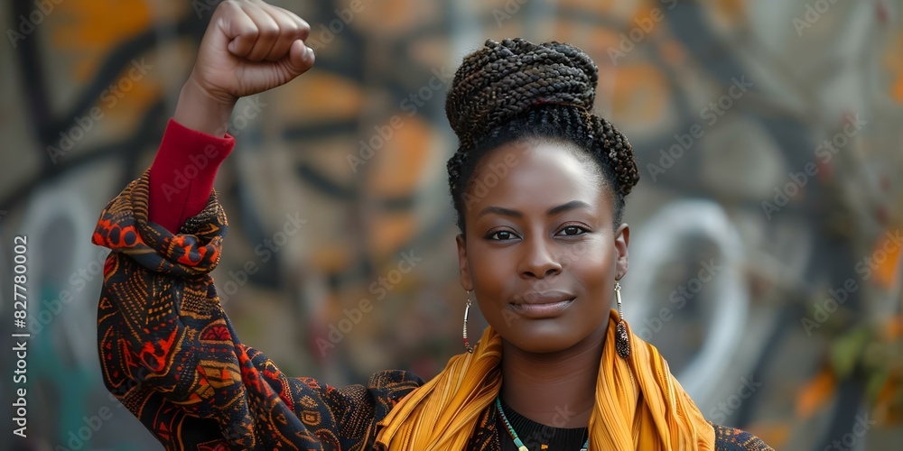 African American Activist Fights Against Racism with Raised Fist for ...