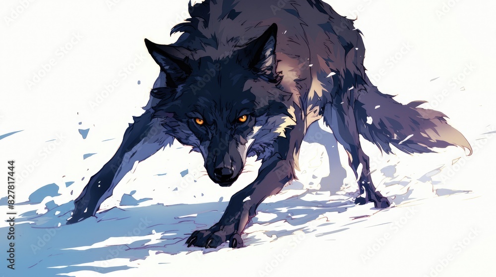 A cartoon wolf is depicted as an animated animal Stock Illustration ...