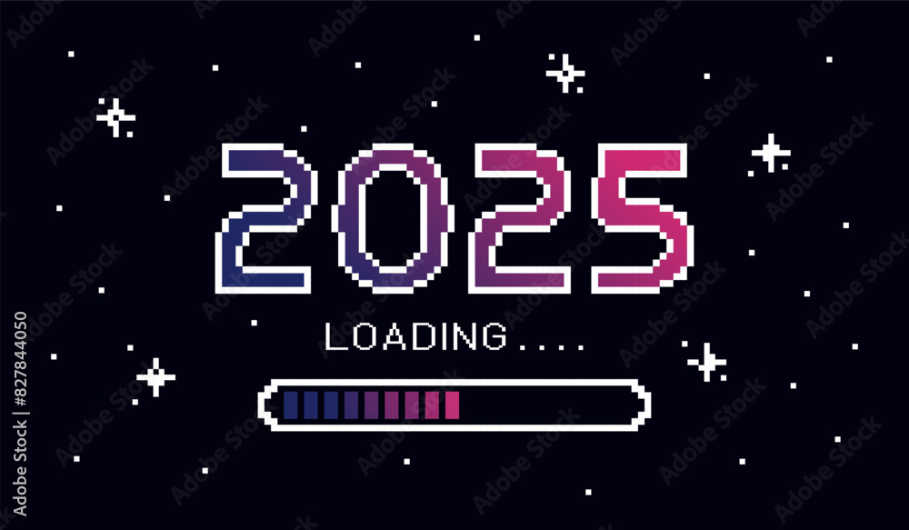 Pixel sparkling golden stars seamless border. 90s 8 bit game style glitter graphic element for ...