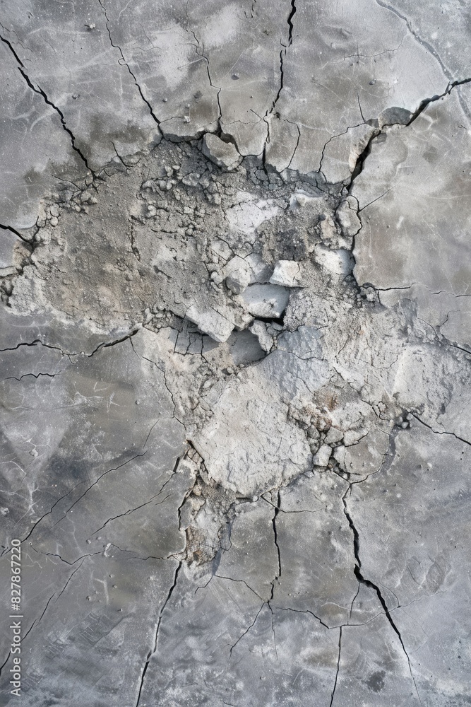 Top view photo of an area showing a collapsed section from a strong ...