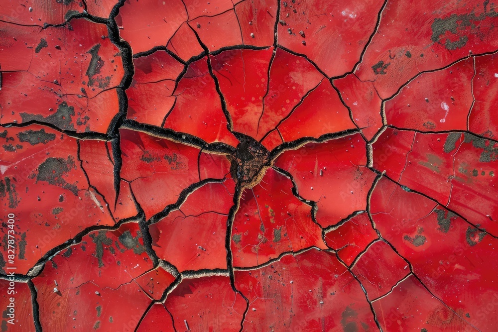 Aerial photograph of a vibrant ground surface showing a central ...