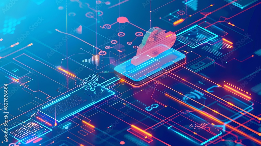 Cloud architecture platform and internet infrastructure concept ...