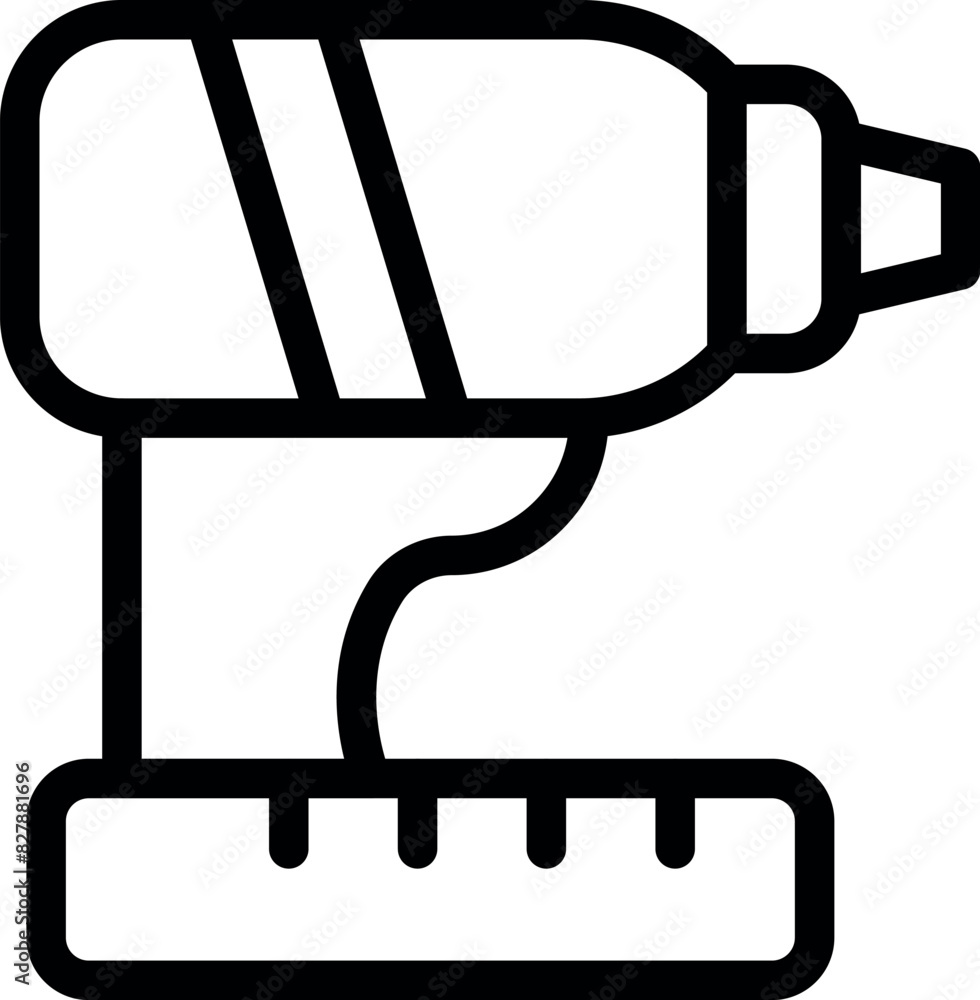 Vector illustration of a power tool icon resembling a cordless electric ...