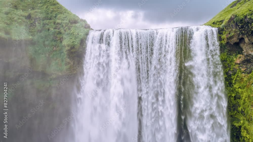 Waterfall River Landscape Majestic Aerial Flight Over Beautiful ...